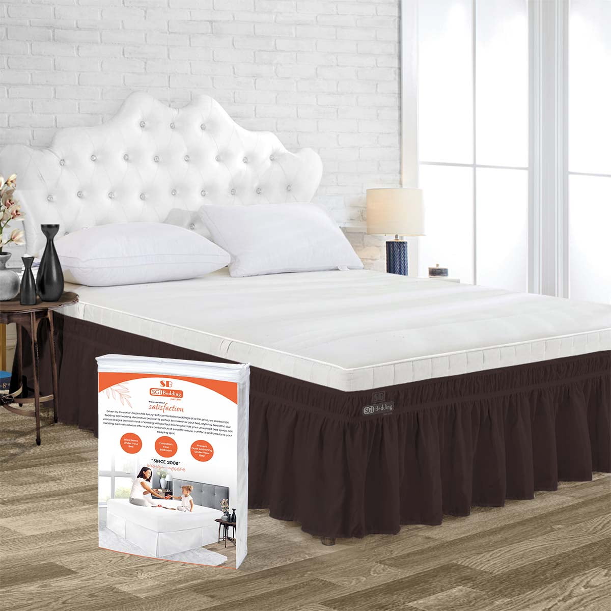 SGI Bedding 14 Inch Wrap Around Bedskirt | Microfiber Wrap Around Bed ...