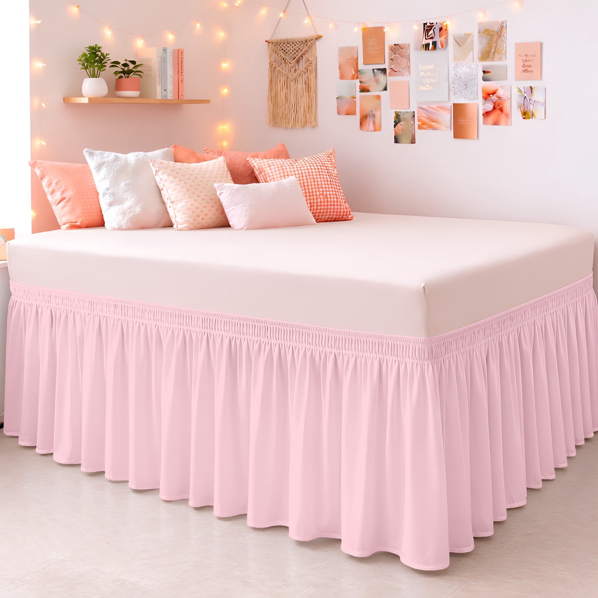 SGI Bedding Dorm Bed Skirt Full-XL 32 Inch Drop – No Lift Easy Install ...