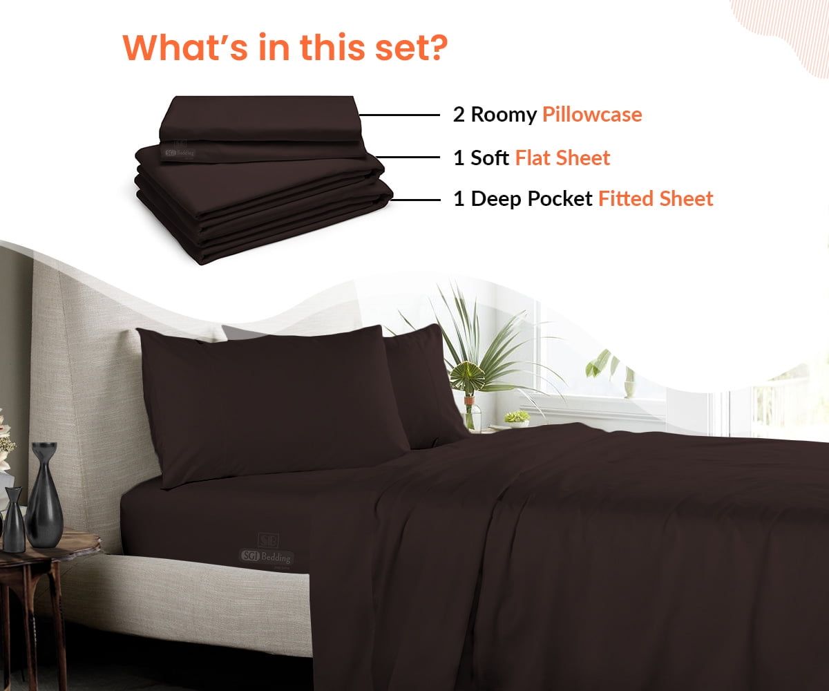 SGI Bedding Microfiber Made Bed Sheet Set - Queen Size Sheets ...