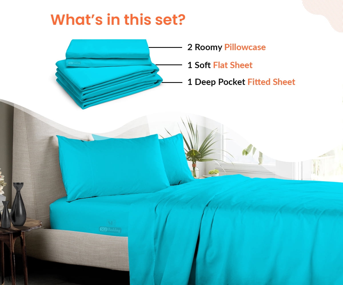 SGI Bedding Microfiber Made Bed Sheet Set - Queen Size Sheets ...