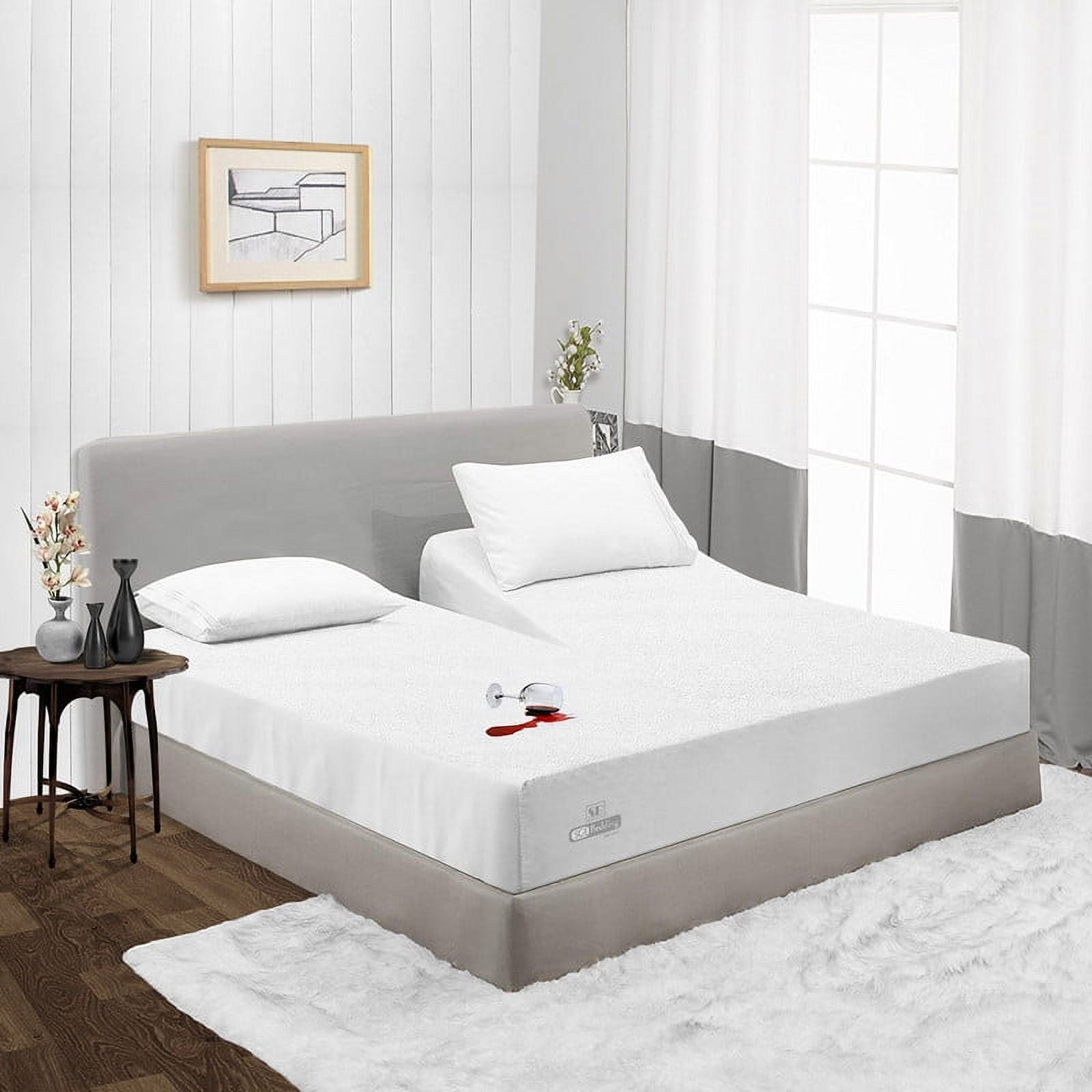 SGI Bedding Queen 34" Waterproof Mattress Protector Fitted Style Bed ...