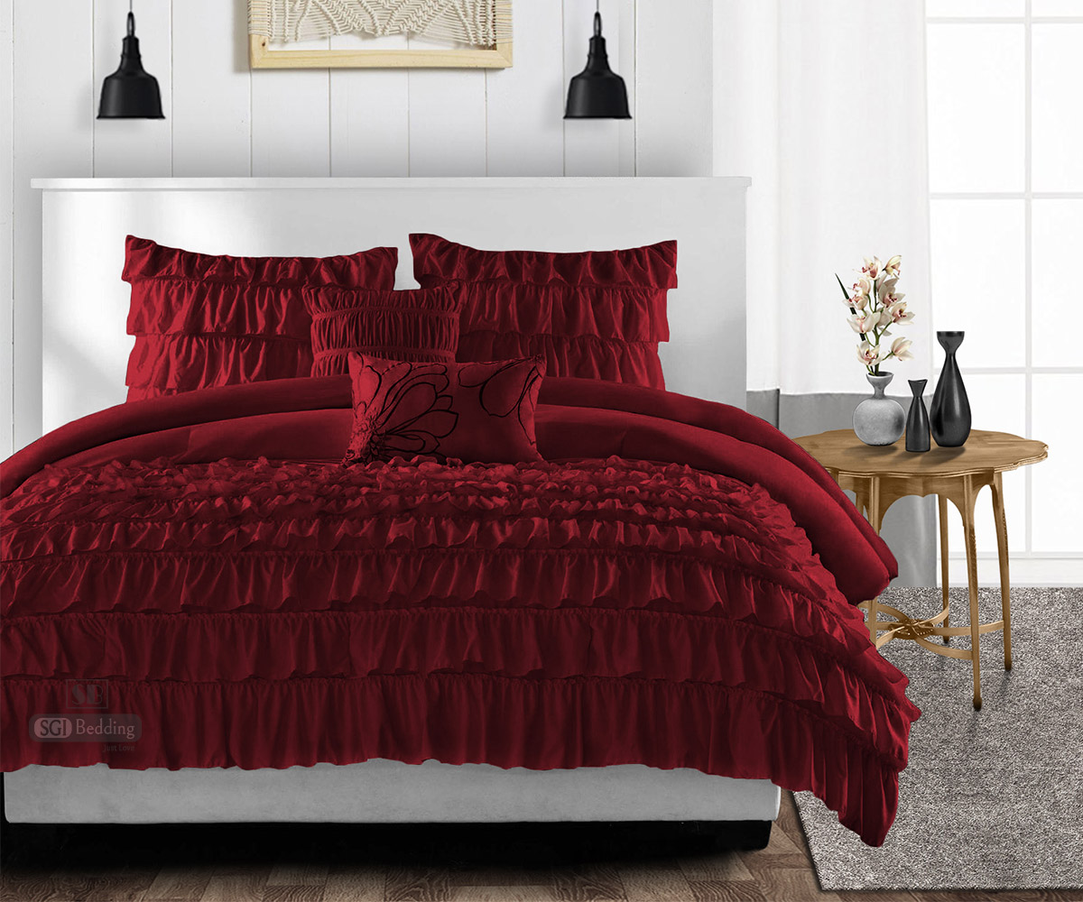 Lush Decor Riviera Ruffle Comforter, Queen, Neutral, 3-Pc Set - Walmart.com