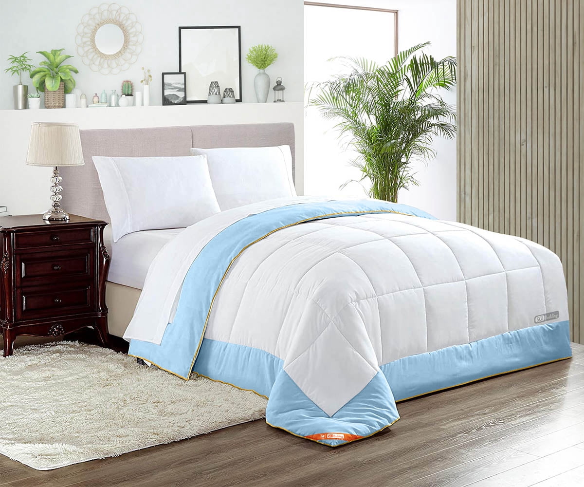 SGI Microfiber Comforter Set Alaskan King Size Light Blue Two Tone ...