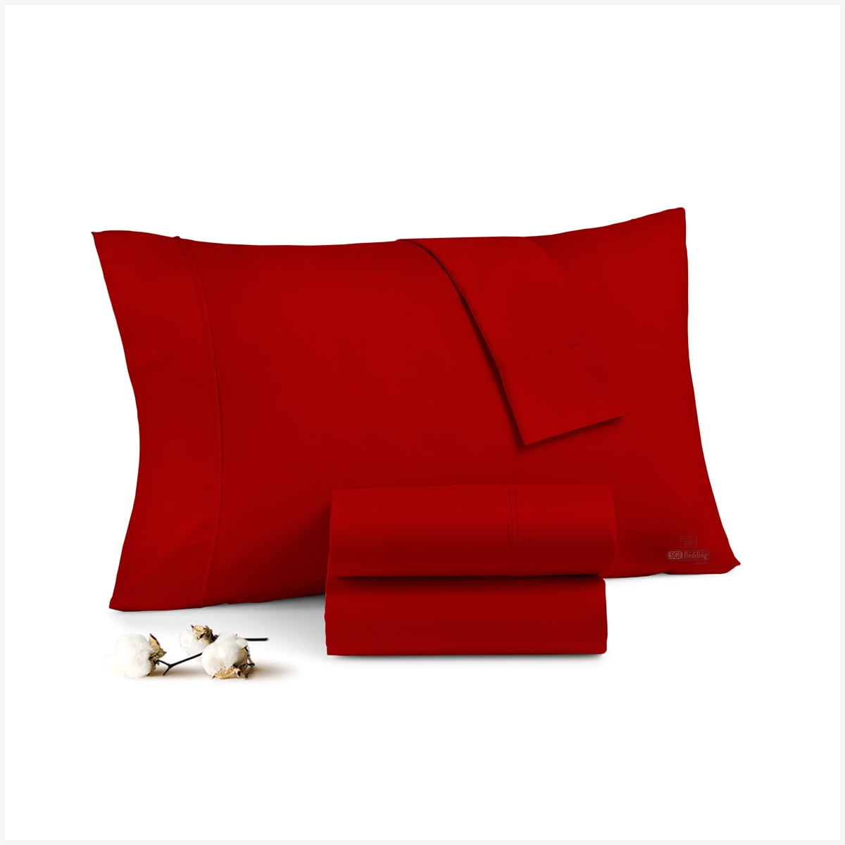SGI Pillow Case Blood Red Solid 600 TC King Pillowcase 2 Piece ...
