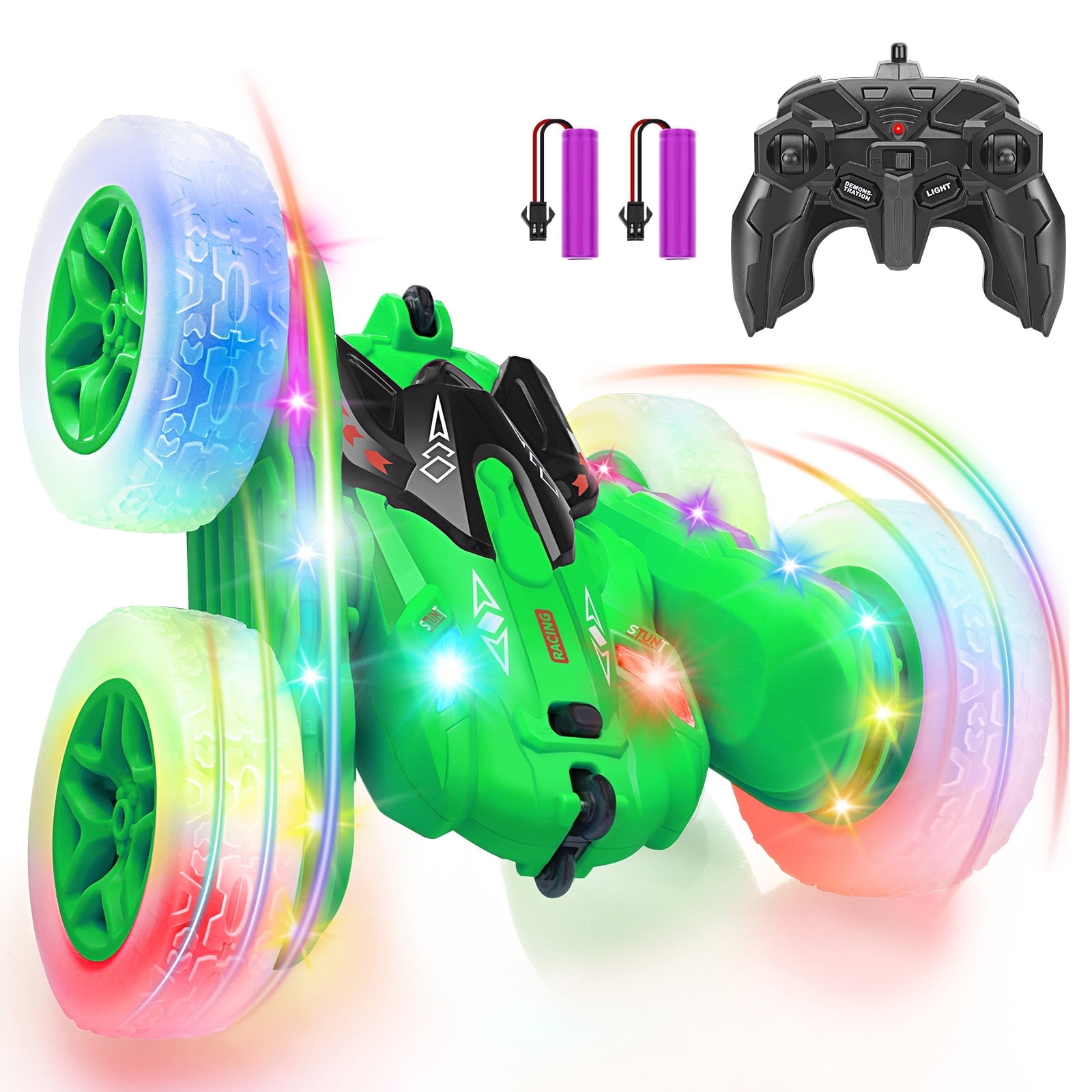 SGILE Remote Control Car, Stunt Car with Sides Light Strip and ...