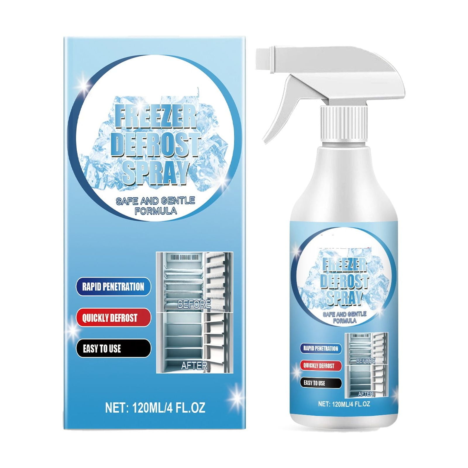 SGJHEQ 120ml Purpose De Icing & Defrosting Spray Freezer Ice Maker Car ...