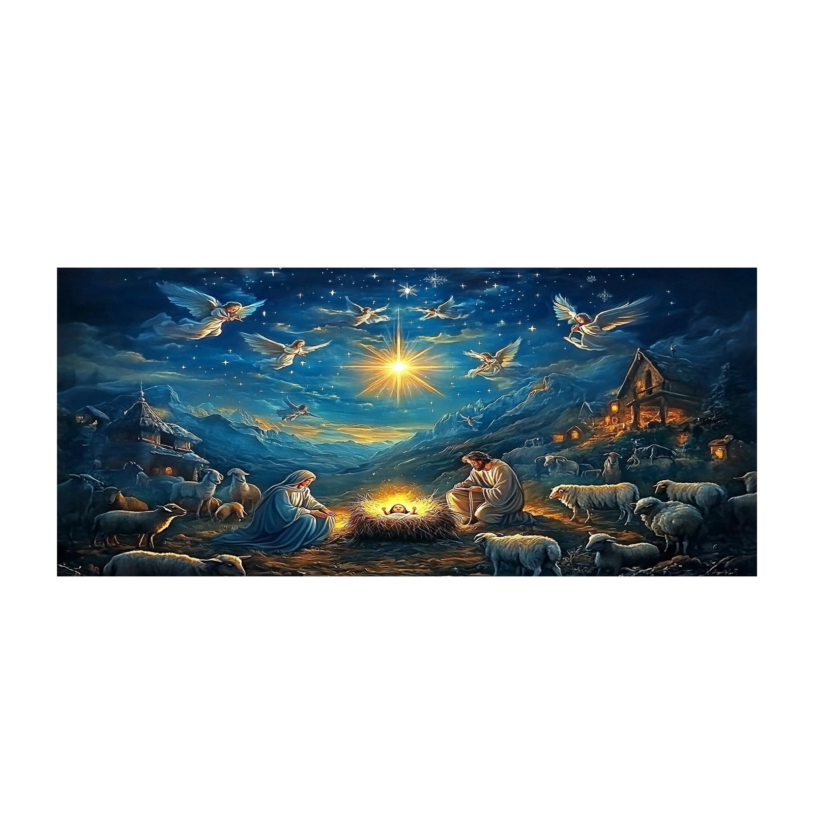 SGJHEQ Christmas Banners Christmas Supplies round Flag Tablecloth Flag ...