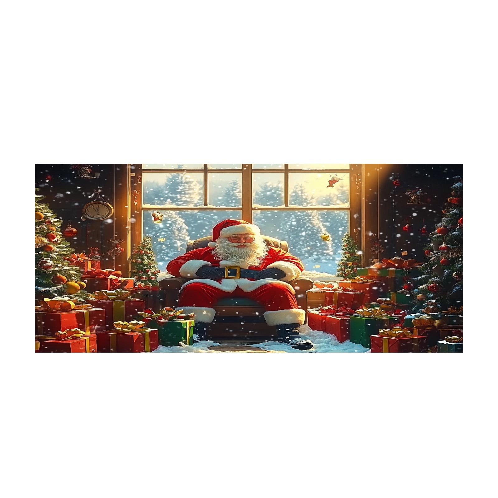 SGJHEQ Christmas Santa Garage Banner Personality Pennant Holder 12x30 ...