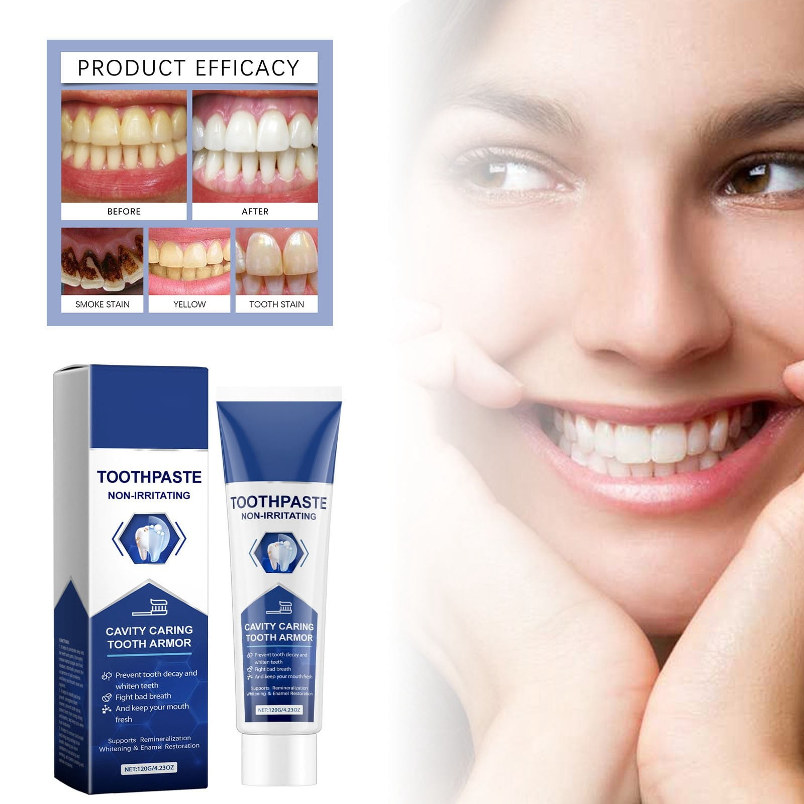 SGJHEQ Clean Toothpaste Fresh And Gentle Breath Clean Mouth Care Teeth ...