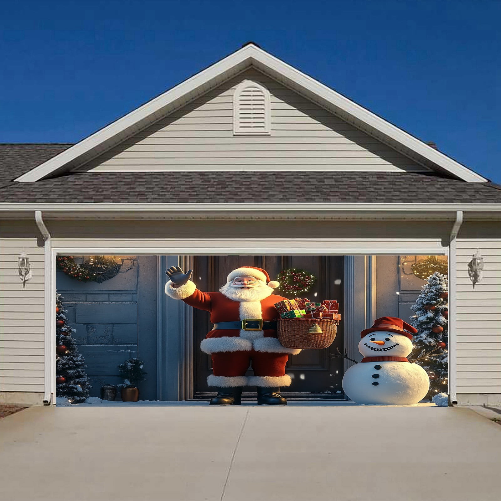 SGJHEQ Festive Christmas Garage Banner – Joyful Holiday To Your Garage ...