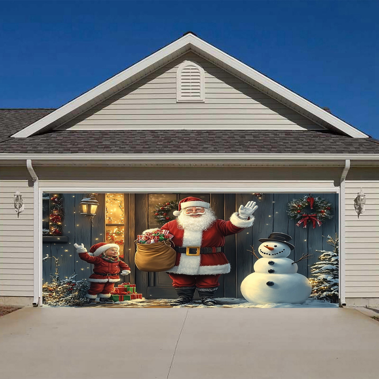 SGJHEQ Festive Christmas Garage Banner – Joyful Holiday To Your Garage ...
