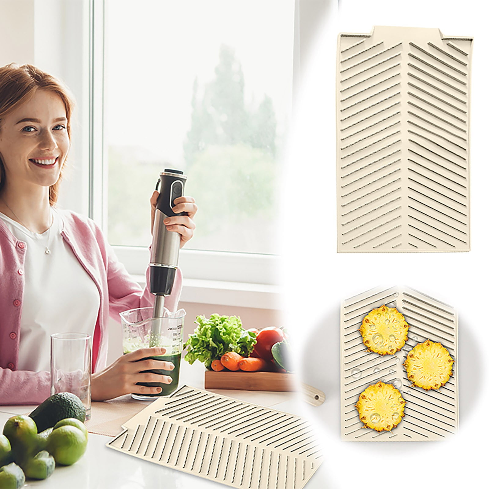 SGJHEQ Kitchen Bowls Chopsticks Mat Proof Plate Silicone Fruit And ...