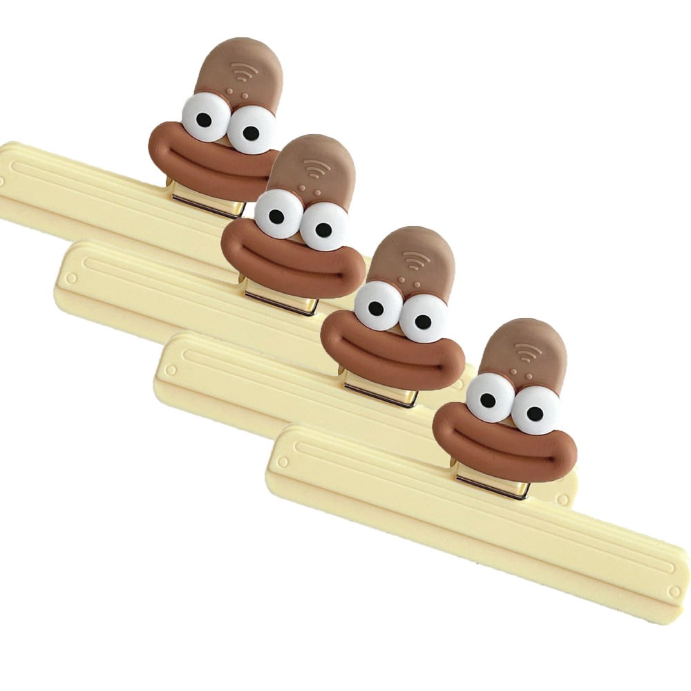 SGJHEQ Large Cartoon Face Chip Bag Multipurpose Clips Cute Sausage ...