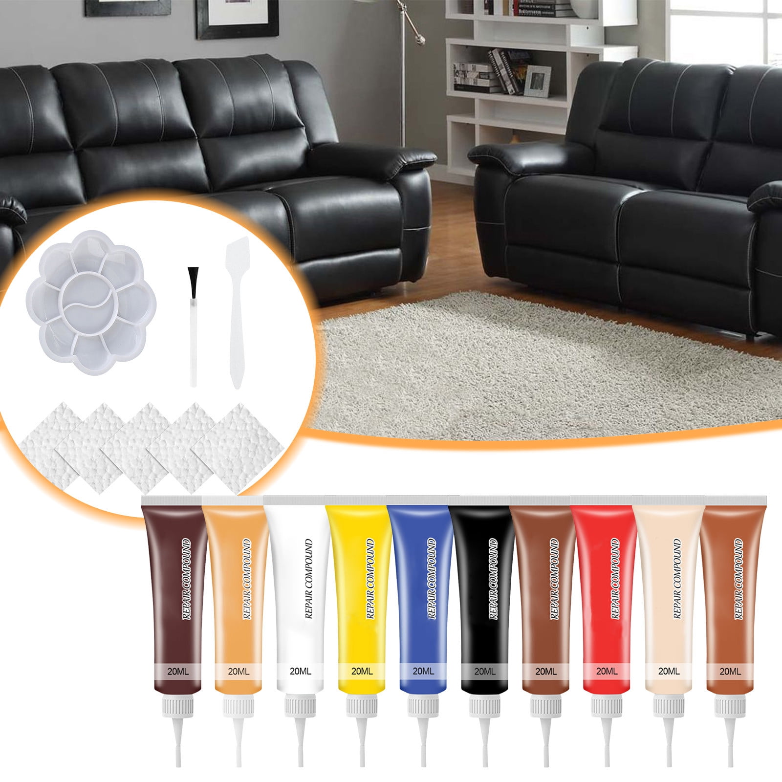SGJHEQ Leather Complementary Color Paste Set Car Leather Care ...