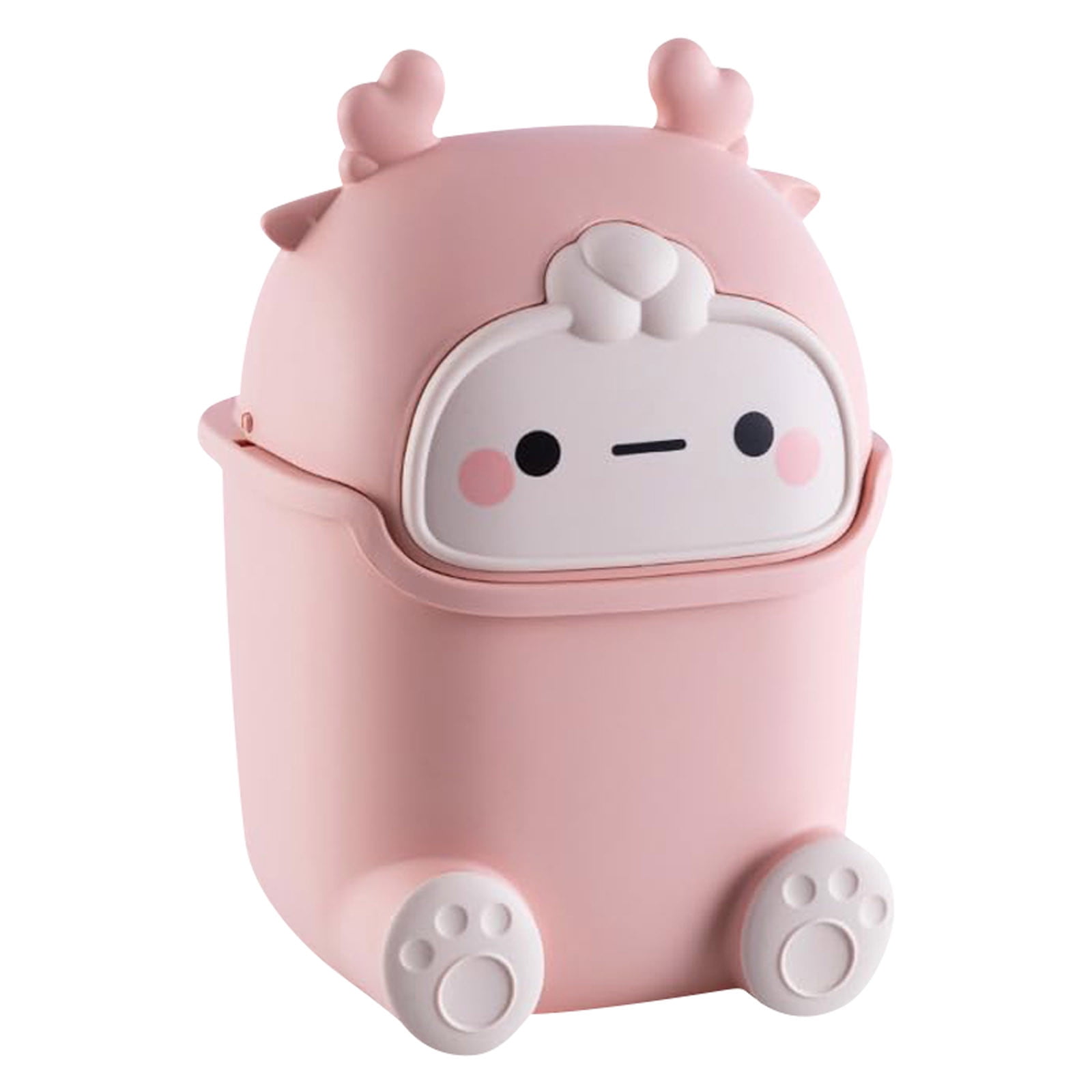 SGJHEQ Mini Desktop Can Portable Wastebasket With Lid Home & Waste ...