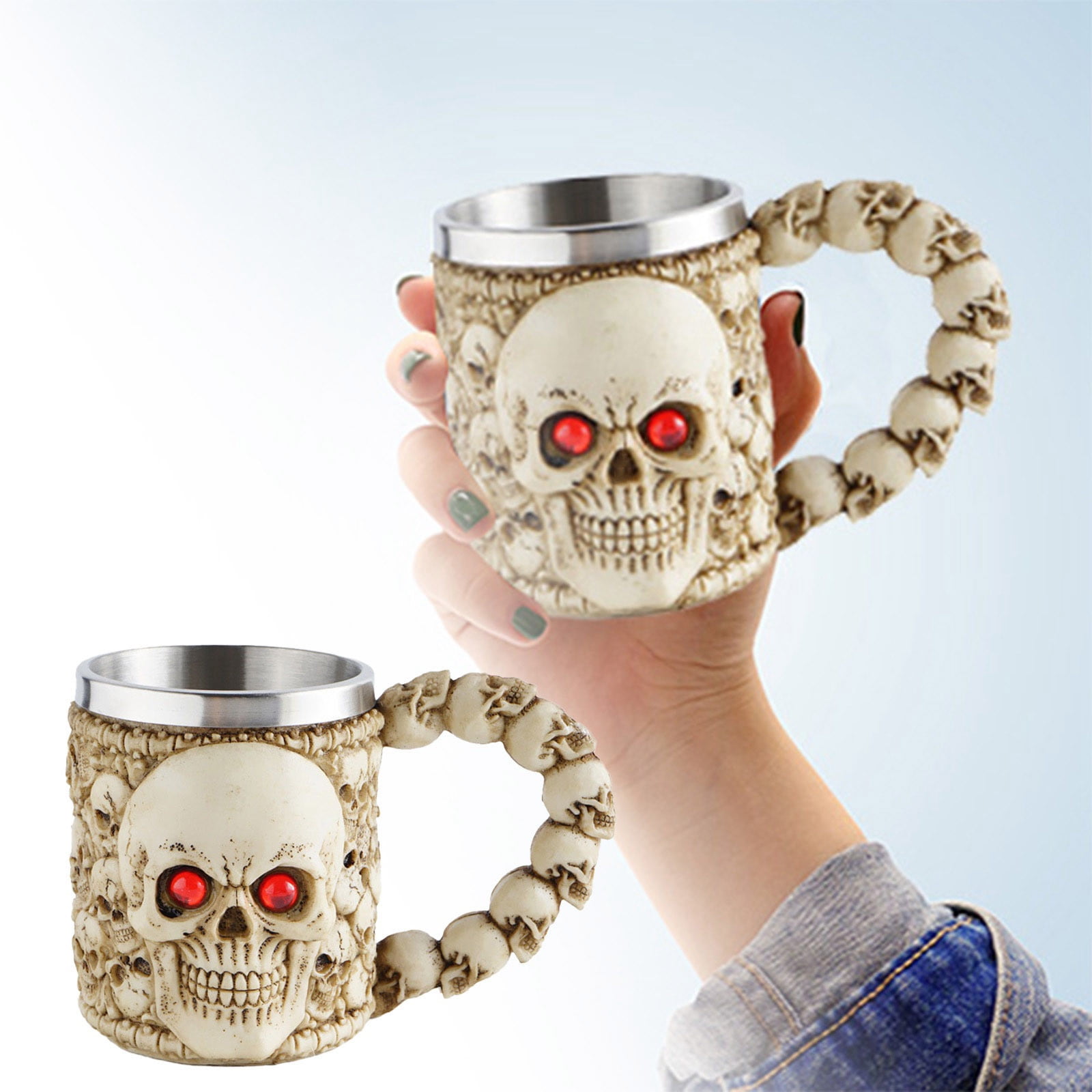 SGJHEQ Ossuary Skeleton Heap Of With Red Eyes Mug For Coffee Beverage ...