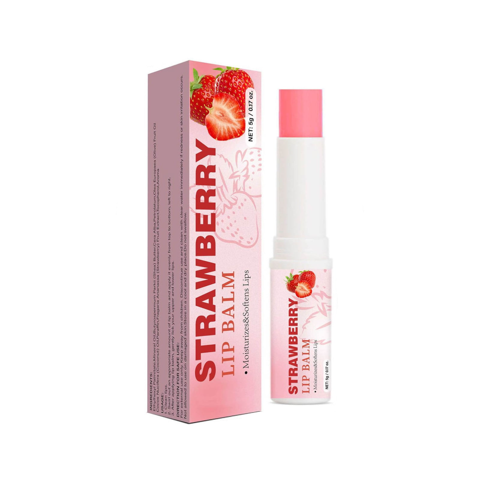 SGJHEQ Strawberry Lip 5g Lip Sticks Ink Lip Tint Shiny Lip Gloss Clear ...