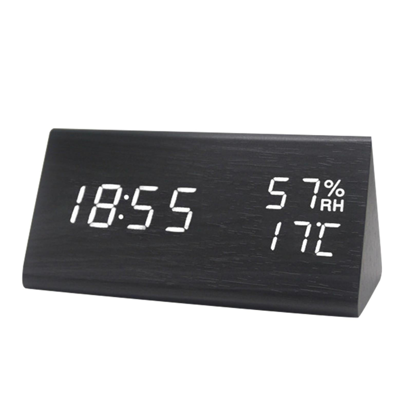 SGJHEQ Wooden Alarm Clock, Wood LED Digital Desk Clock, Upgraded with ...