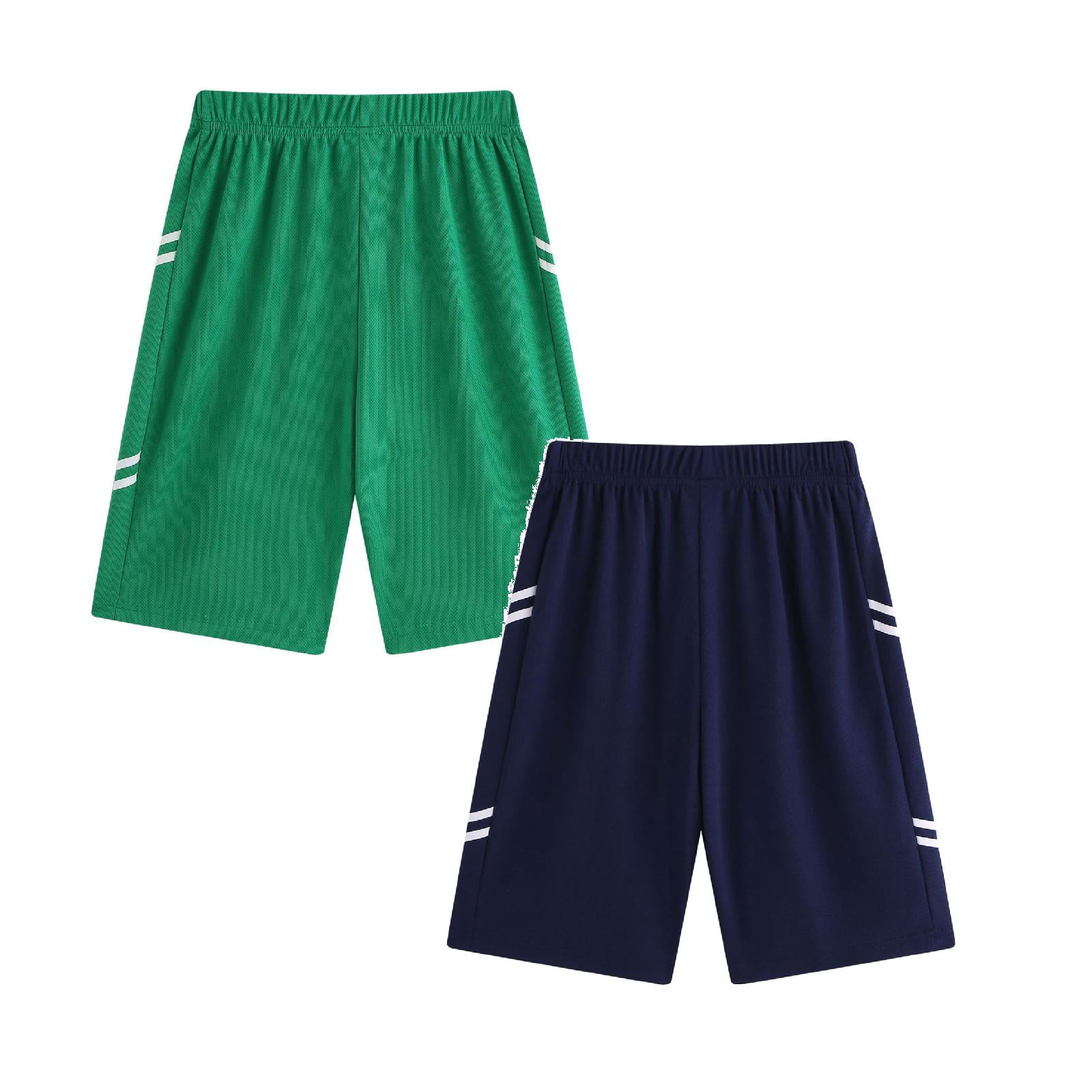 SGMVNU 2 Pack Boys Basketball Shorts Summer Stretch Athletic Sports ...