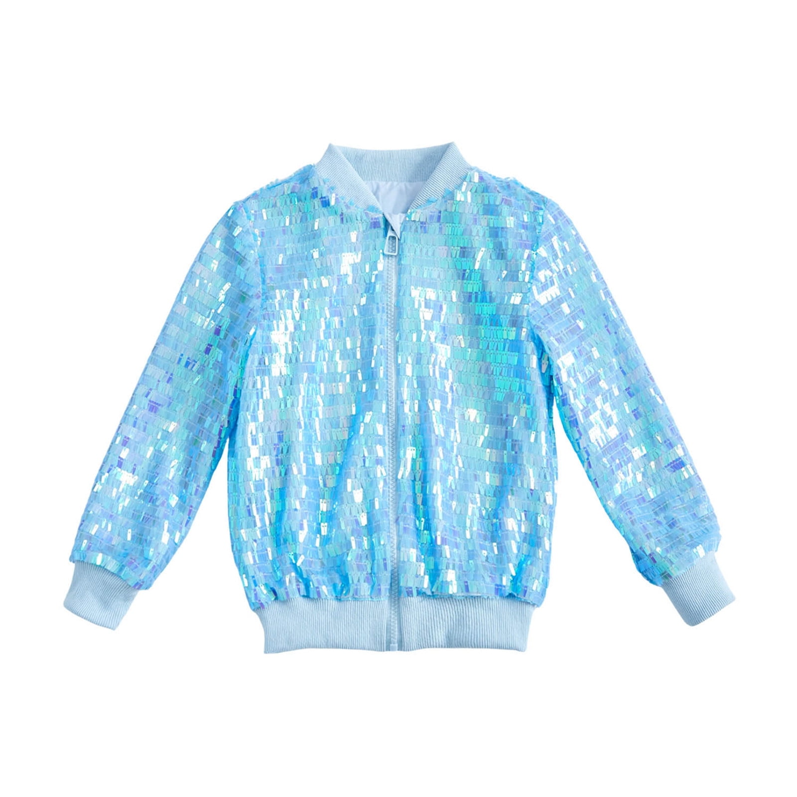SGMVNU Girls Kids Trench Coats Sequin Jackets Girls Solid Color Long ...