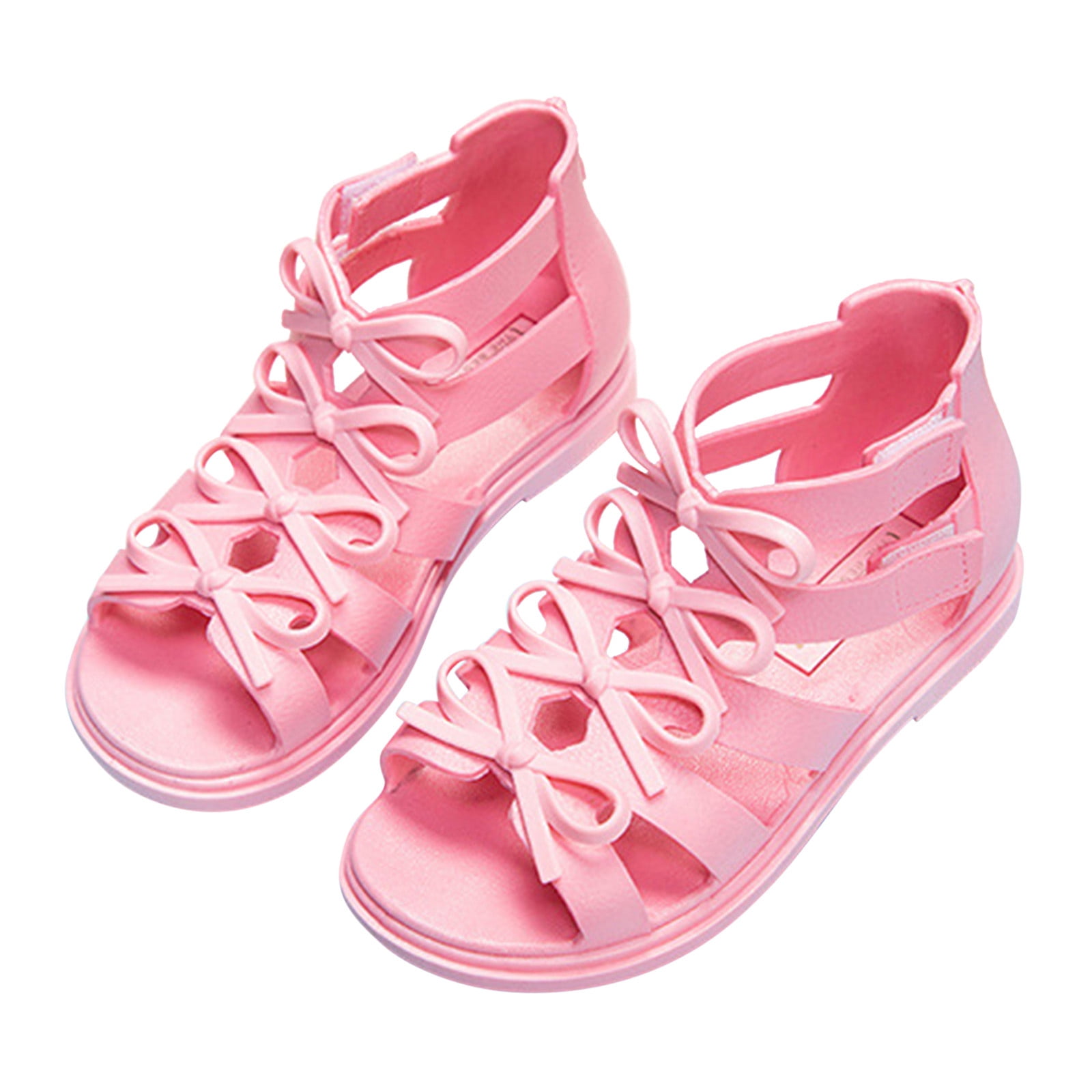 SGMVNU Girls Sandals Bowknot Strappy Open Toe Flat Sandal Lightweight ...