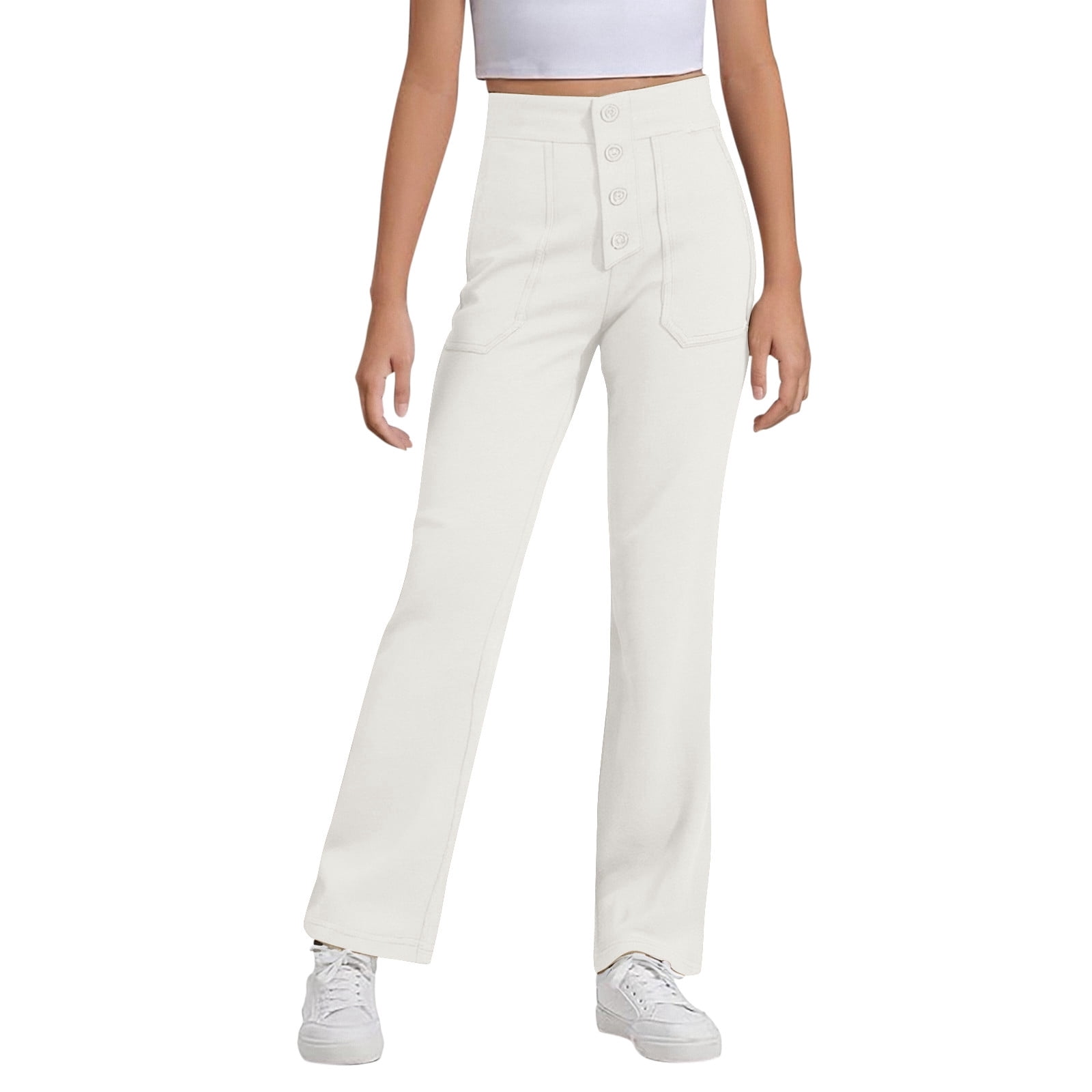 SGMVNU Girls Uniforms Pants School Flare Flared Trousers Size 6-15 ...