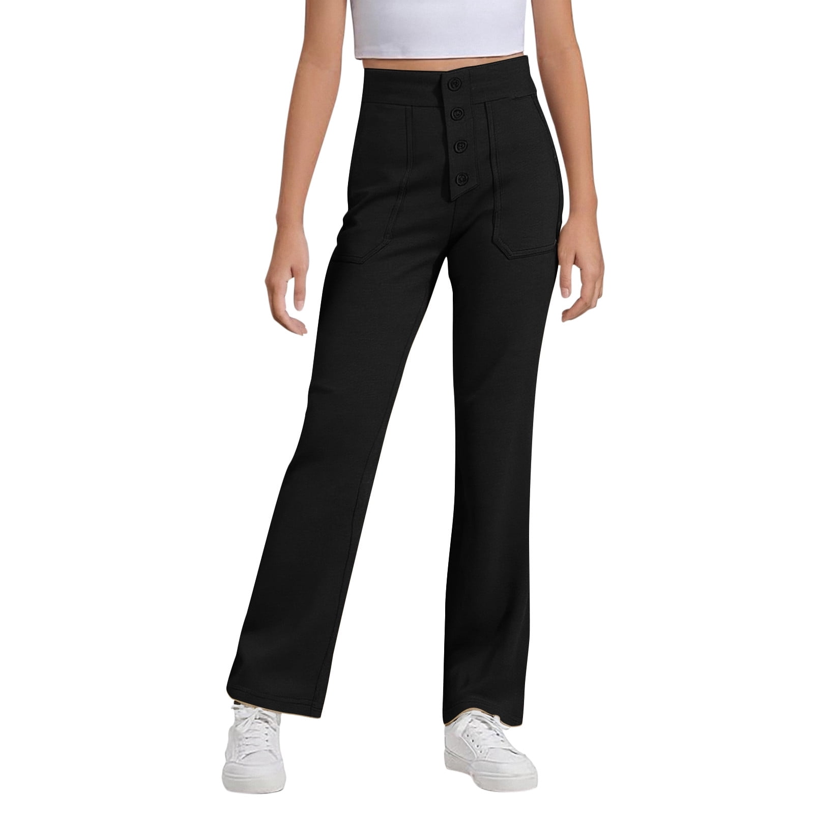 SGMVNU Girls Uniforms Pants School Flare Flared Trousers Size 6-15 ...