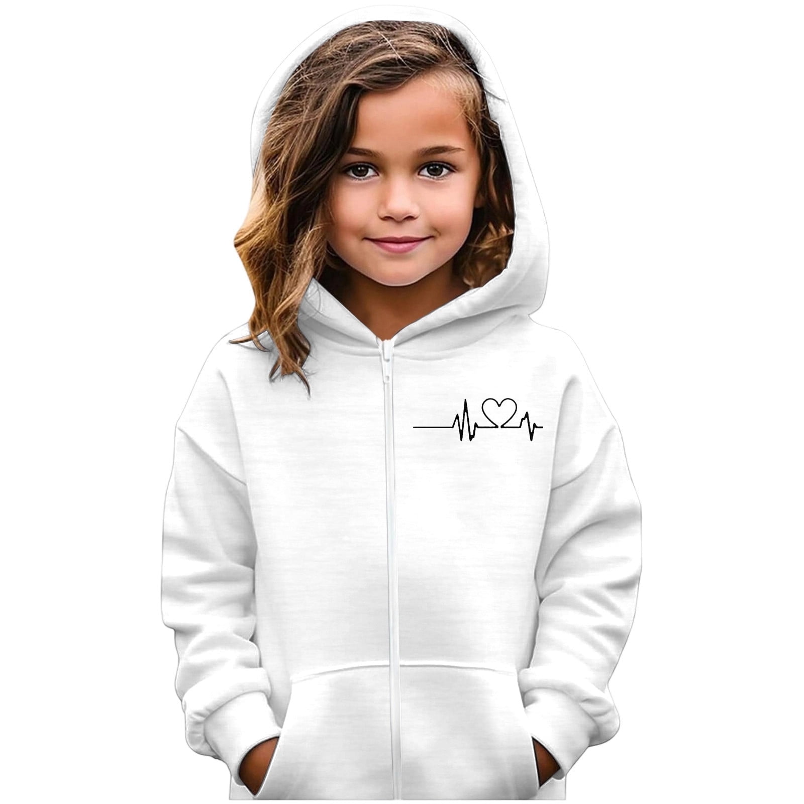 SGMVNU Girls Zip up Cropped Hoodies Teen Casual Long Sleeve Full Zipper ...