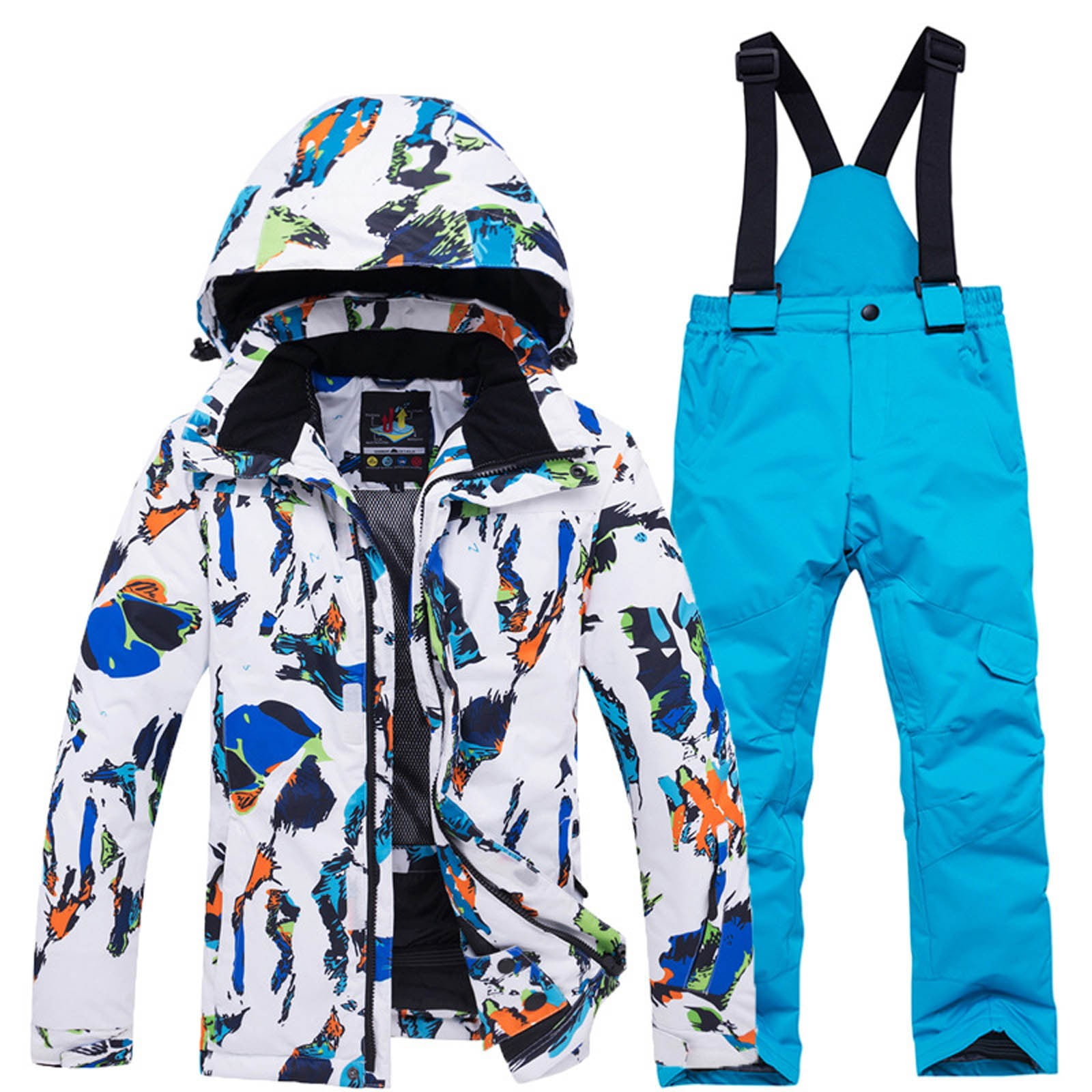 SGMVNU Kids 2 Piece Snowsuit Set Girl Winter Hooded Padded Jacket and ...