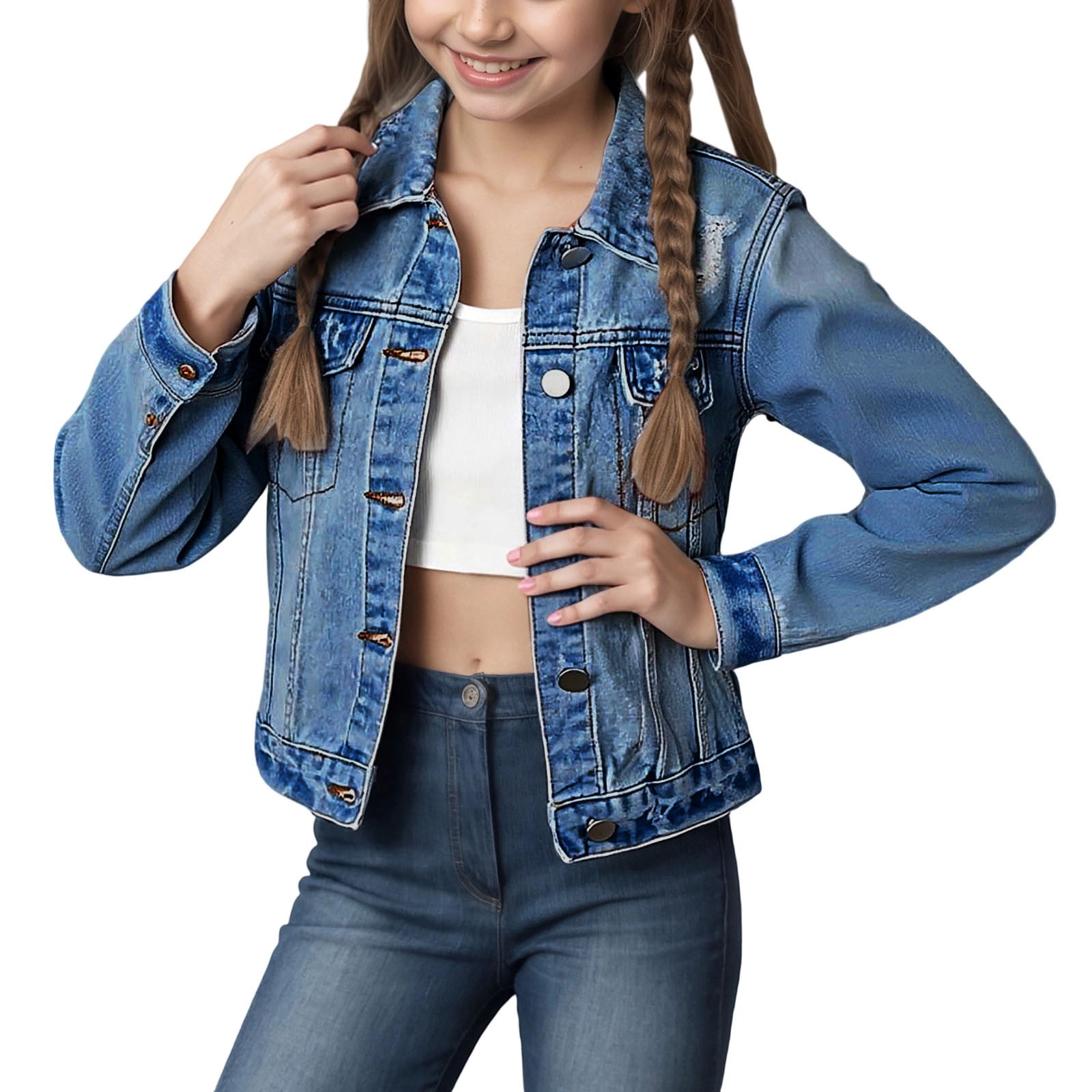 SGMVNU Kids Boys Girls Fall Winter Jacket Distressed Denim Jacket For ...