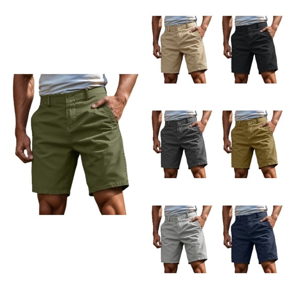 SGMVNU Men Shorts Versatile Casual for Summer Solid Color Comfort Fit ...