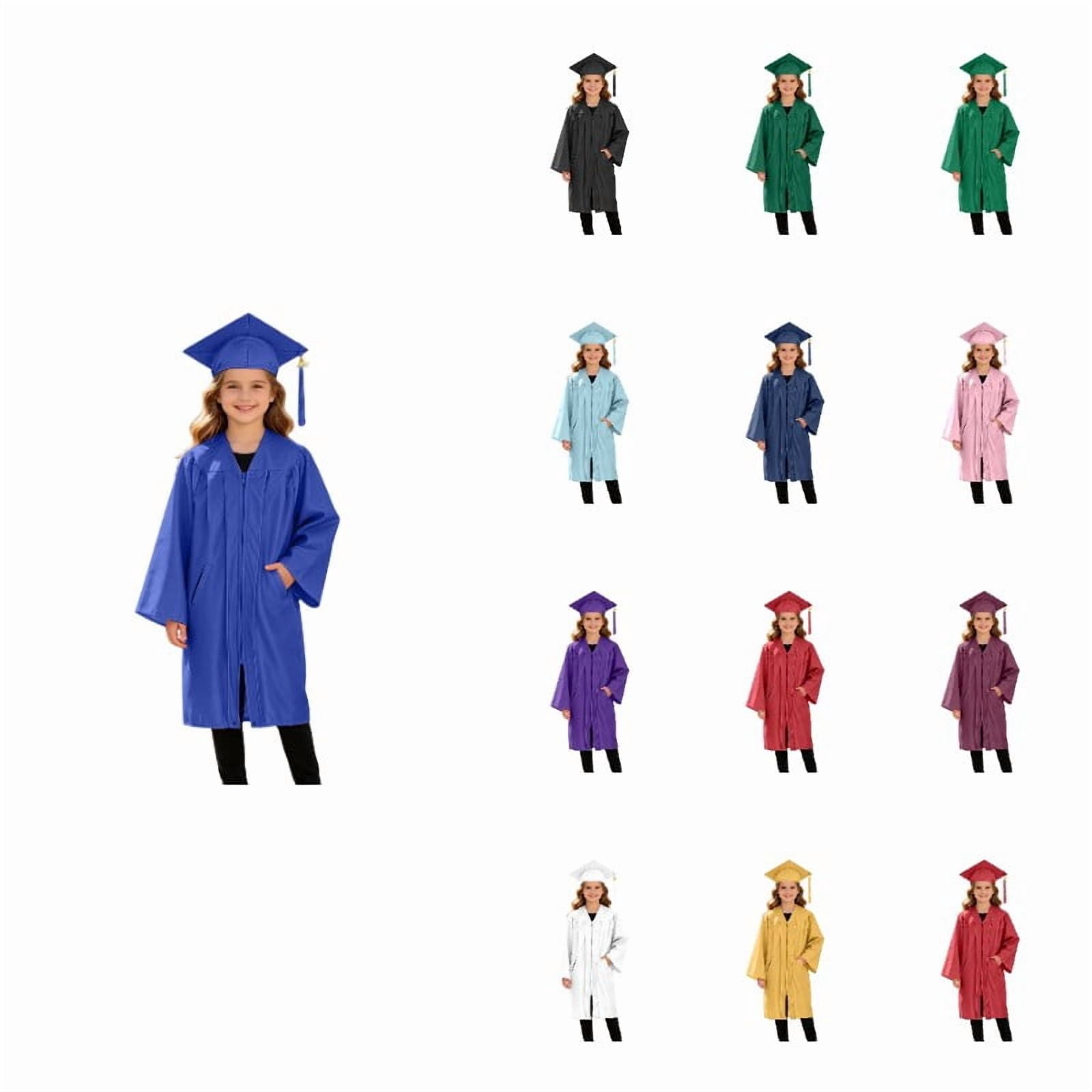 SGMVNU Shiny Graduation Cap and Zipper up Gown Set with Matching Tassel ...
