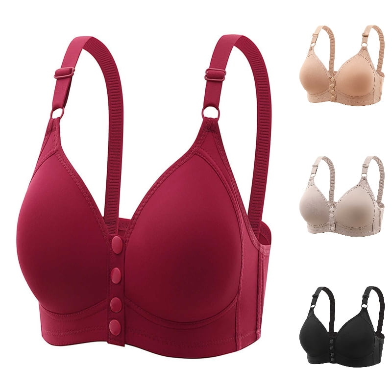 SGMVNU Women‘s Front Button Closure Full Coverages Bras Comfort No ...