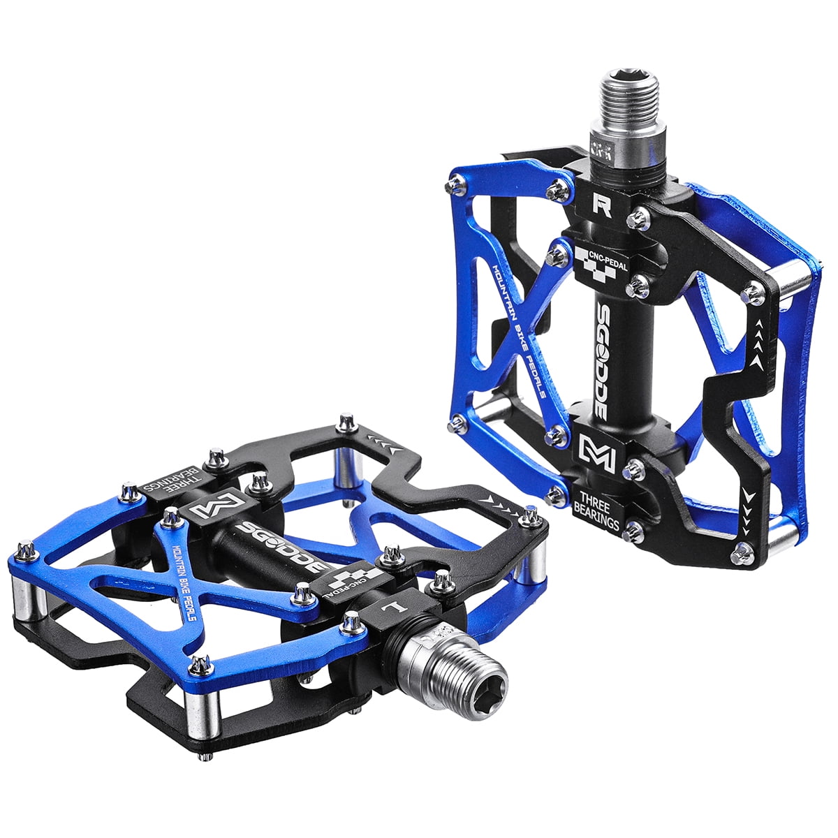 SGODDE Mountain Bicycle Pedals, MTB Pedals Bike Flat Pedals Aluminum ...