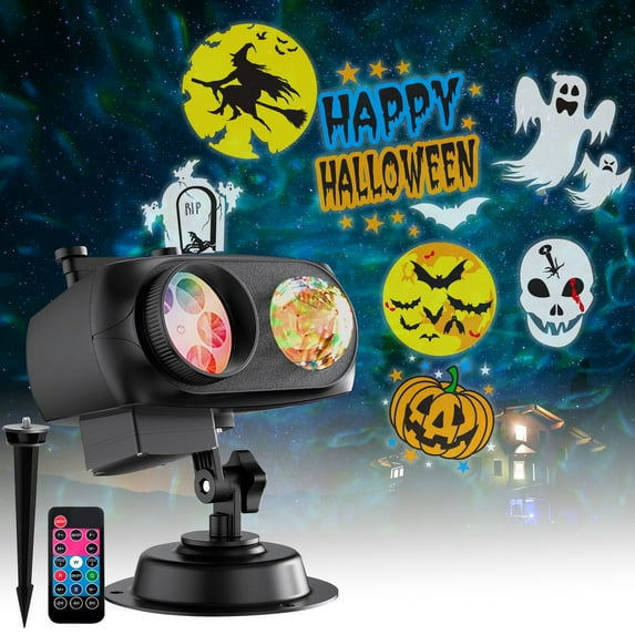 SGOKEEN 15W Halloween Christmas Projector Lights Outdoor, 10 HD Slides ...