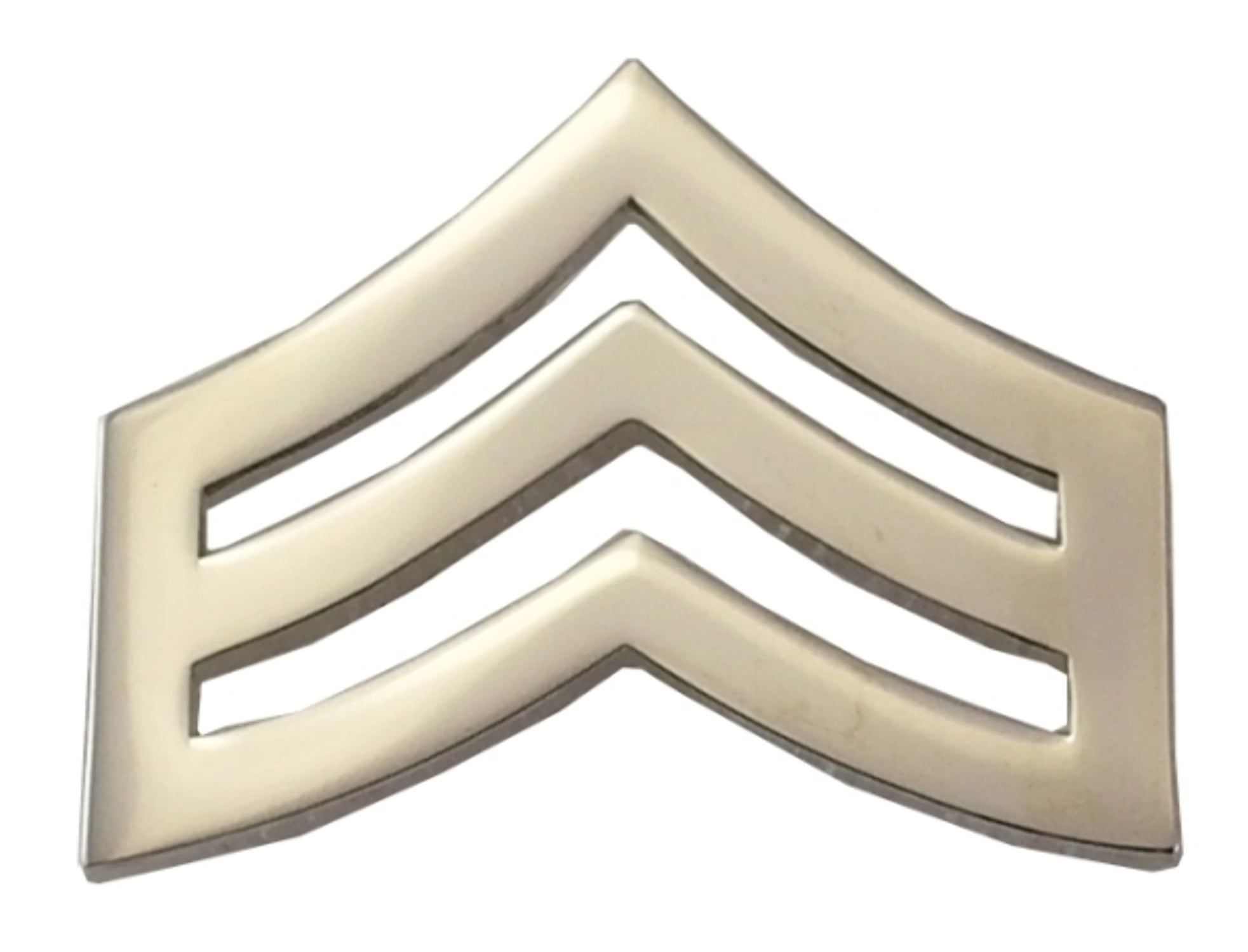 Hero's Pride SGT Chevron Insignia Pin, 1" Wide, Silver, Clutch Back ...