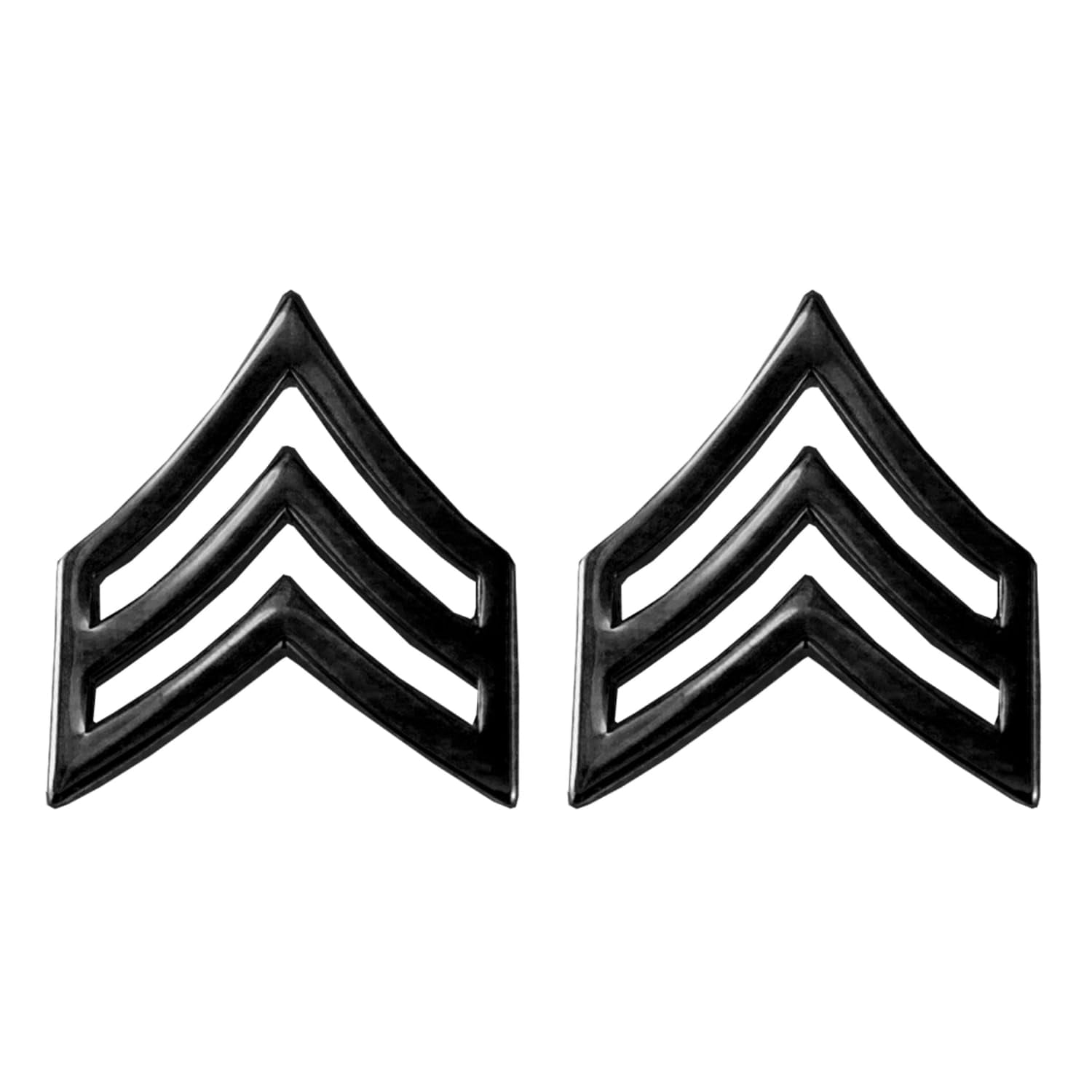 Hero's Pride Rank Insignia, 3 Stripe SGT Chevrons, Clutch Backs, 3/4 ...