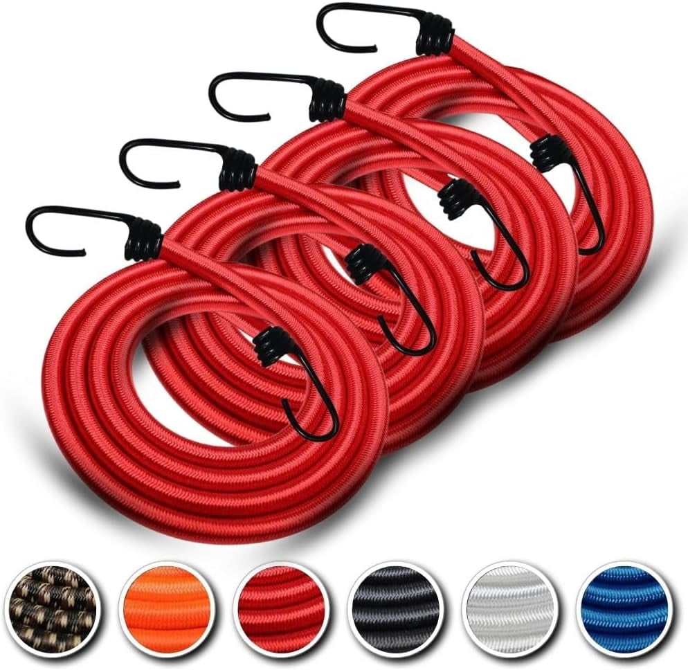 SGT KNOTS Marine Grade Bungee Cord with Hooks - Heavy Duty, Dacron ...