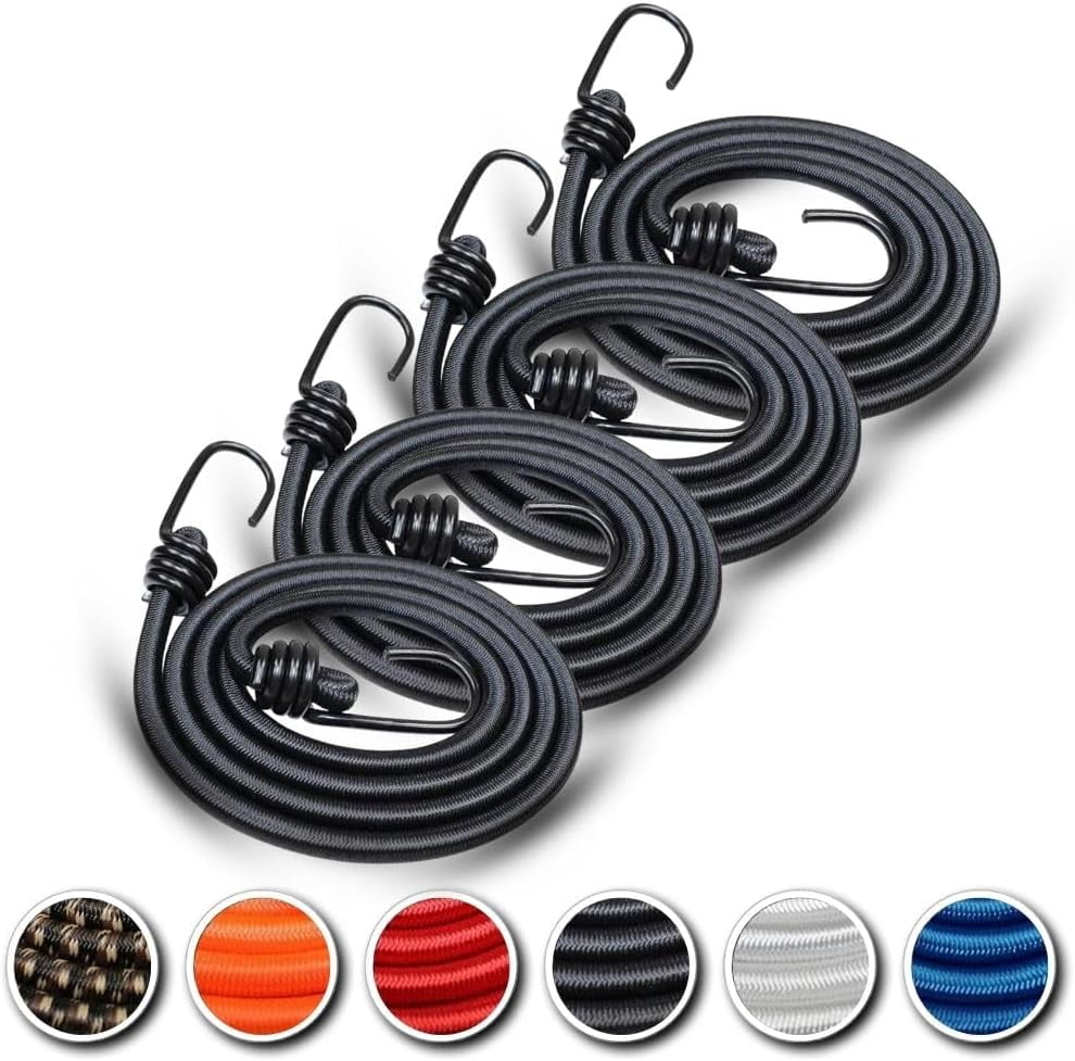 SGT KNOTS Marine Grade Bungee Cord with Hooks - Heavy Duty, Dacron ...