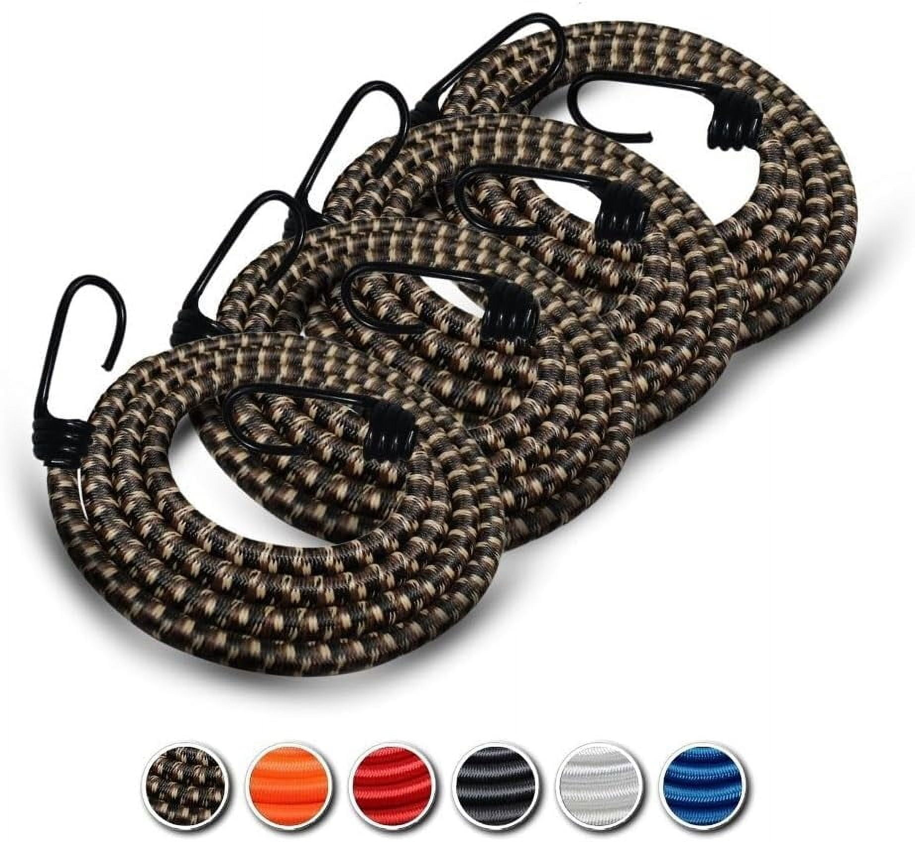 SGT KNOTS Marine Grade Bungee Cord with Hooks - Heavy Duty, Dacron ...
