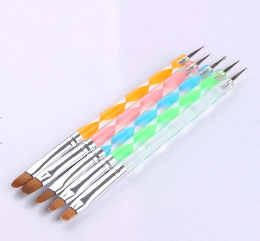 SGcrafts 2 in 1 Plastic Emboss Dotting Tool with Paint Brush Acrylic ...