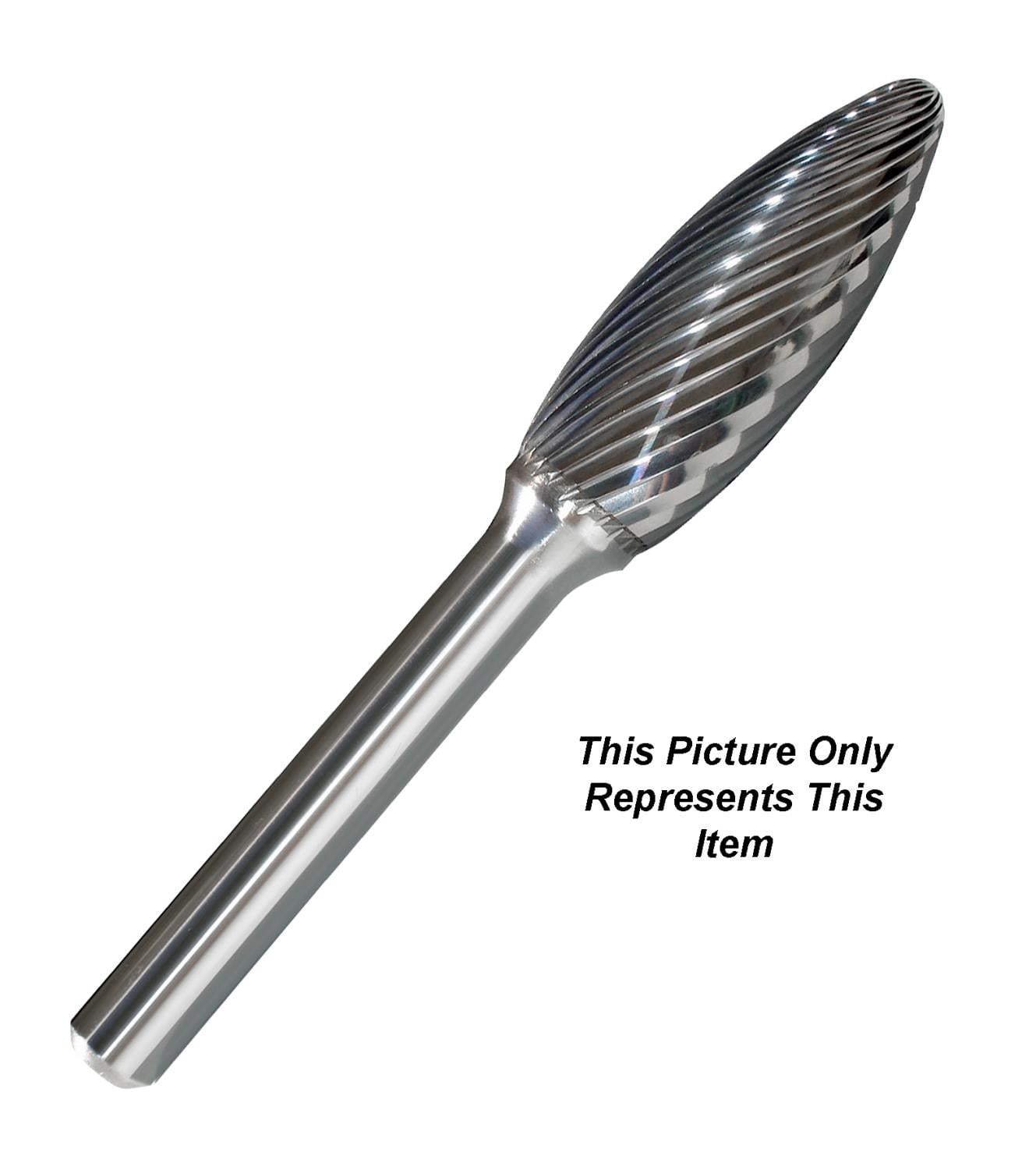 SH-1 Flame Shape Pointed 1/4" Diameter Carbide Burr Single Cut ...