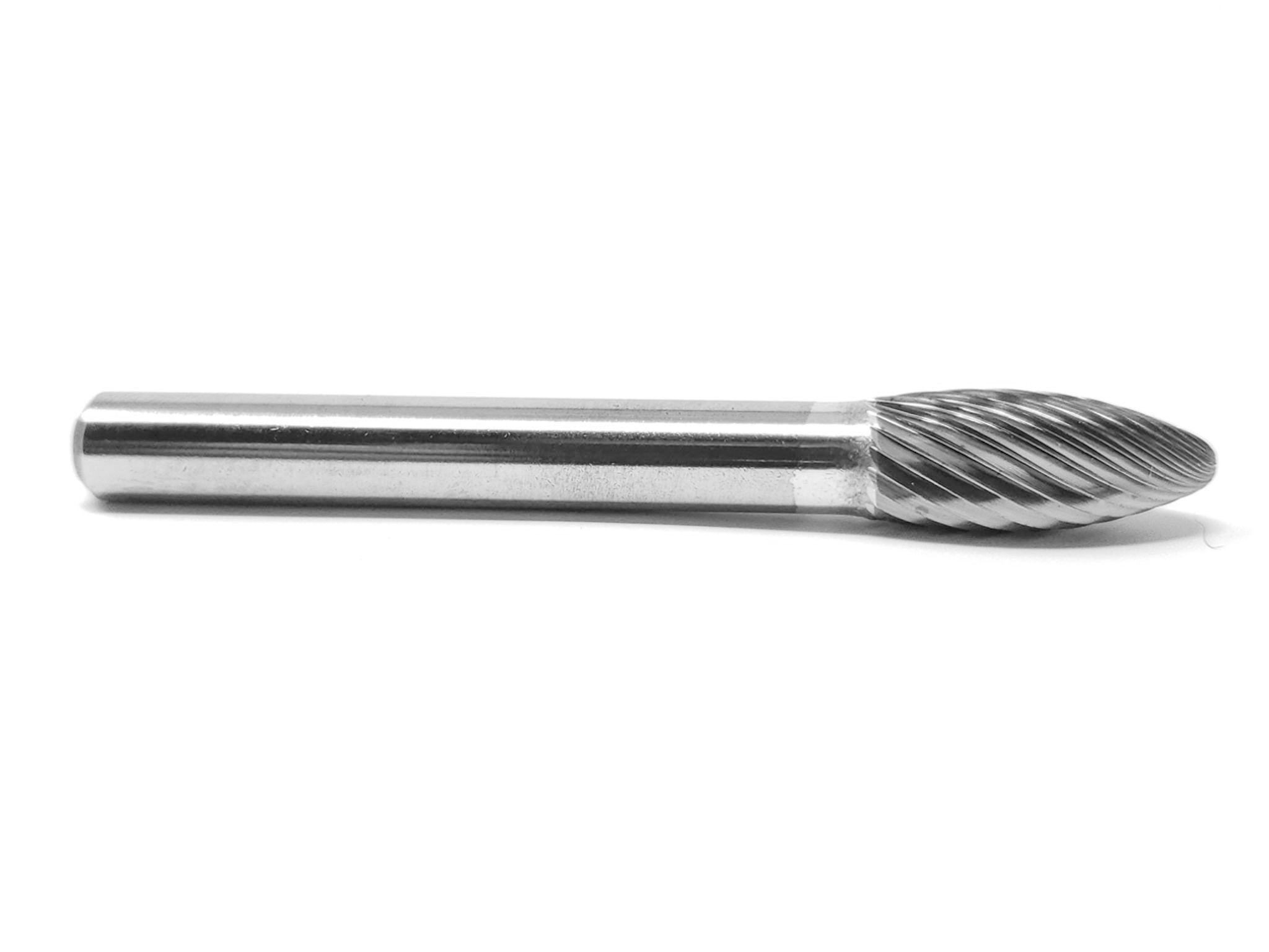 HELONGCO Single Cut Flame Shape 5/16" x 3/4" Carbide Burr Bit - Walmart.com