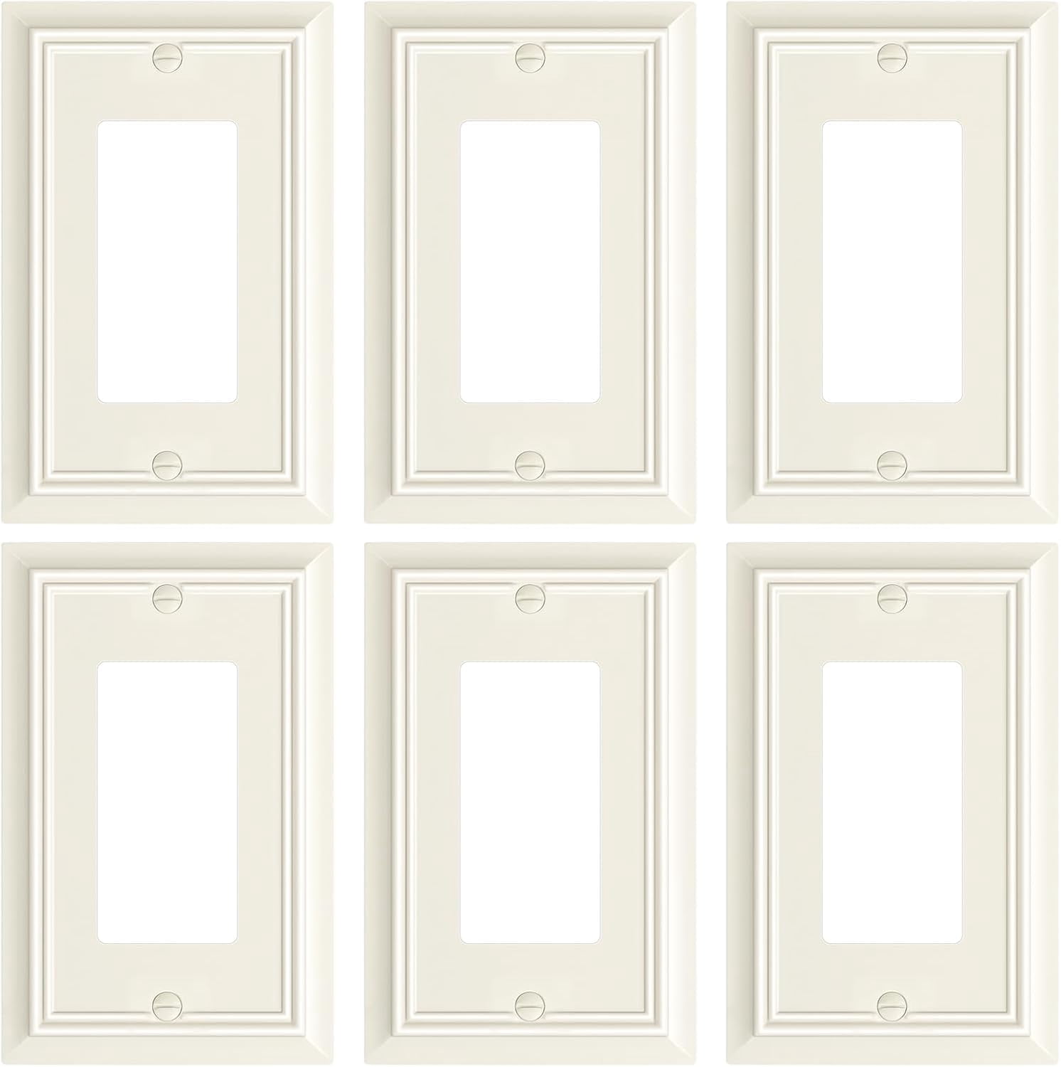 SH 6-Pack Decorator Wall Plate Cover, Light Almond Decorative Switch ...
