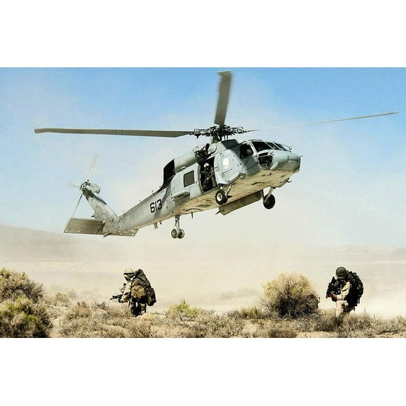 SH-60 Seahawk Helicopter Drops Navy Seals Style - A - 20x30 Inch ...