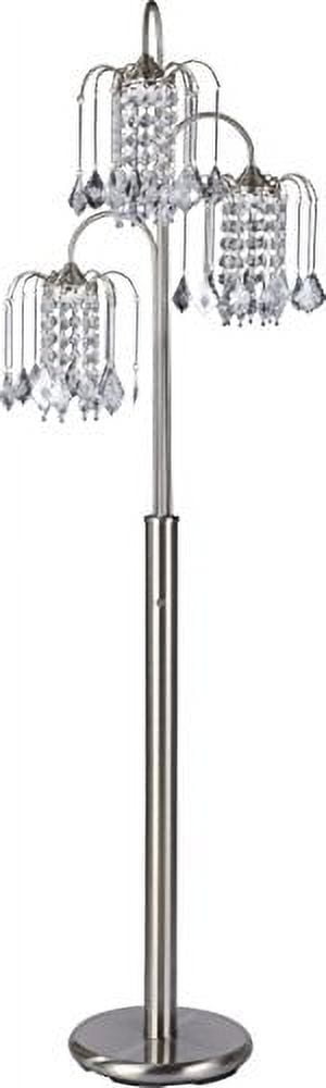 SH Lighting 6866SN Three-Tiered Adjustable Hanging Faux Crystal Floor ...