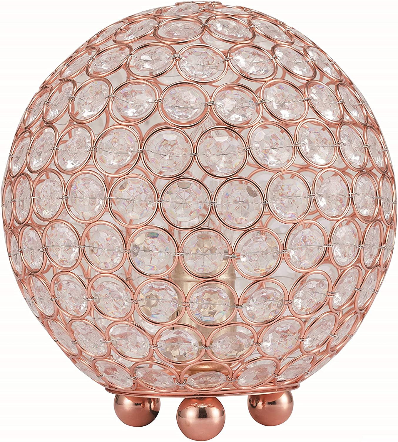 SH Lighting 8.5" Tall Table Desk Lamp - 8" Diameter Crystal Ball Deign ...