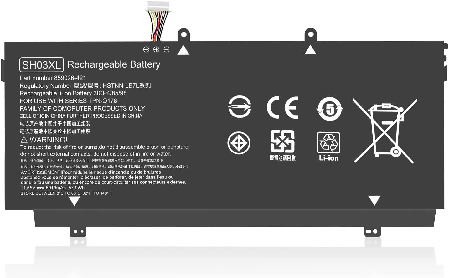 SH03 SH03XL SH03057XL Battery for HP Spectre x360 13 w023dx 13-w0XX 13 ...