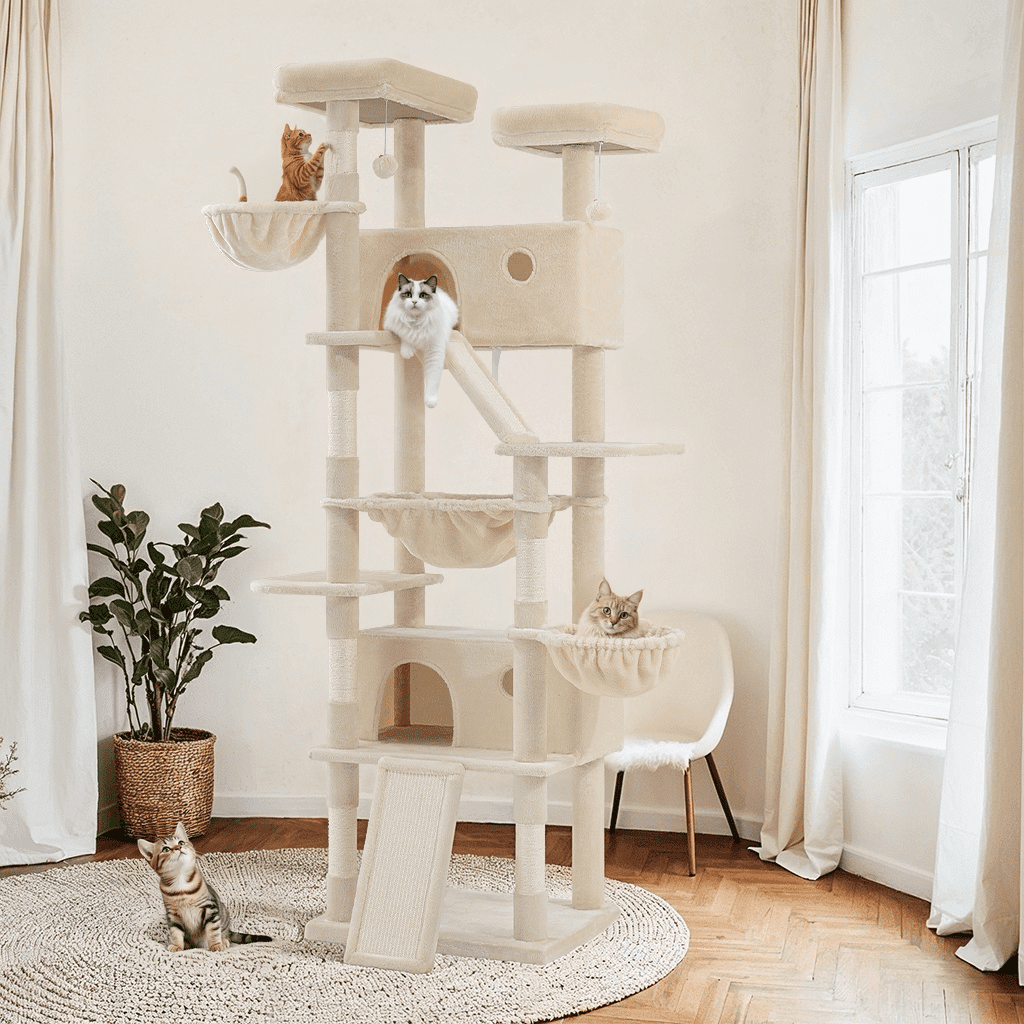 Merrland 81" Multi-Level Large Cat Tree Tower for Indoor Kittens, Cat ...
