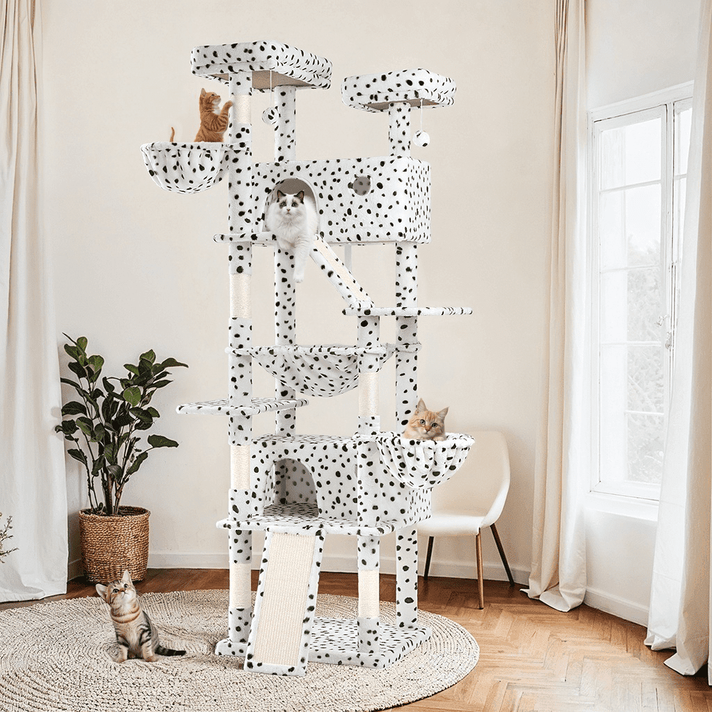 SHA CERLIN 81" Multi-Level Tall Cat Tree Tower for Indoor Kitties, Cat ...
